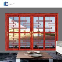 China Aluminum Sliding Glass Door Black French Style Double Layer Tempered Glass 1800mm for sale