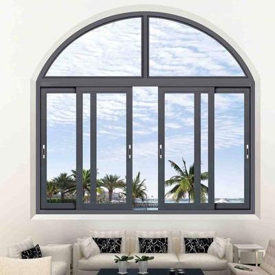 China Commercial Aluminum Horizontal Sliding Windows 1.4mm-3.0mm Wall Thickness Soundproof Heat Insulation Security Level A for sale