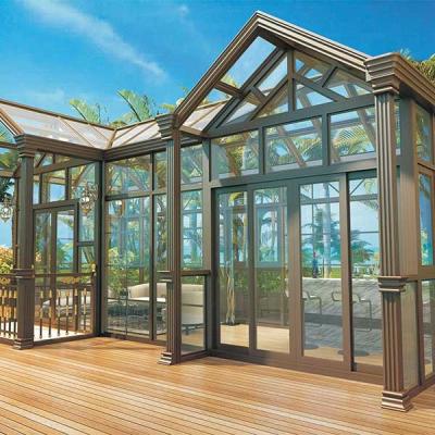 China Custom 10x12 Sunroom with 1.8mm Aluminum Frame and Sliding Door - Tile Flooring Option for sale