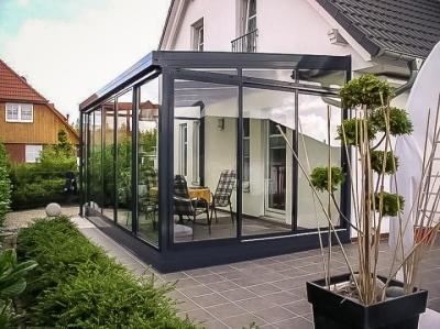 China White Finish Aluminum Sun Room with 1.8mm Profile Thickness and 10x12 Feet Custom Size - Corner Code Connection System for sale