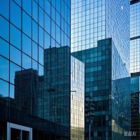 China Powder Coating Double Glazed Prefabricated Glass Facade 150mm Frame Depth for sale