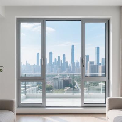 China White Aluminum Sliding Window Soundproof 10 Year Warranty Energy Efficient Thermal Insulation for sale