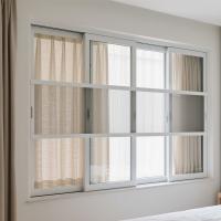 China White Aluminum Sliding Windows with Screen 1200mm x 1500mm Energy Efficient Secure for sale