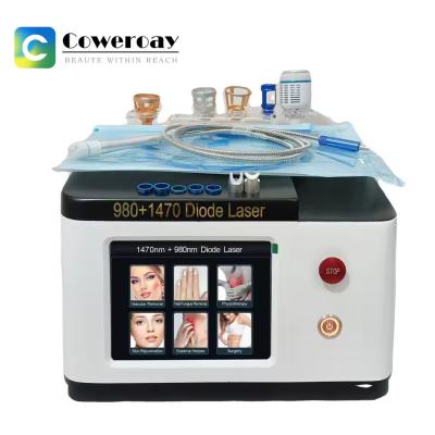 China 980nm 1470nm Diode Laser Vascular Removal Machine 50W 6 in 1 for Vein Treatment for sale