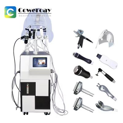 China 9 in 1 Hydrafacial Dermabrasion Machine Oxygen Aqua Peeling 98% Real Oxygen Skin Care Spa System 110V 220V for sale