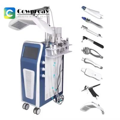 China 9 in 1 Hydra Dermabrasion Facial Machine 800W Aqua Peel with RF 5MHz Touch Screen for sale