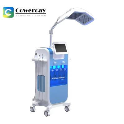 China Hydro Dermabrasion Diamond Facial Peel Machine with PDT Light Therapy 100Kpa Vacuum 8 Handles for sale