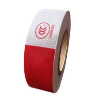 China Truck Vehicle Red White Adhesive Reflective Warning Tape For Caution for sale