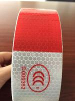 China Truck Vehicle Red White Adhesive Reflective Warning Tape For Caution for sale