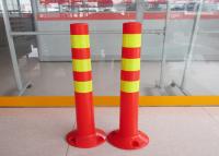 China Yellow Reflective Film 750mm PVC Bollard Traffic Warning Post for sale