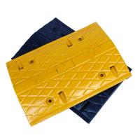China Raceway Round  Rubber Yellow Black Driveway Speed Bumps for sale