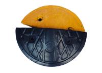 China Raceway Round  Rubber Yellow Black Driveway Speed Bumps for sale