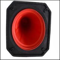 China 28 Inch Red Body Black Base PE Traffic Safety Cone for sale