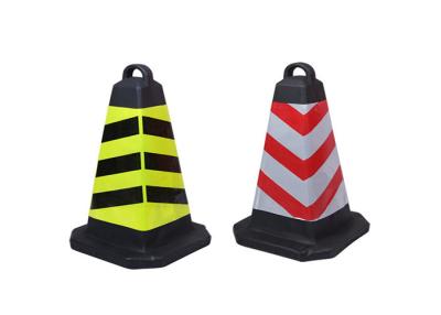 China Red White Reflective Film 28inch PVC Square Road Traffic Cone for sale