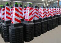 China Red White Reflective Film 28inch PVC Square Road Traffic Cone for sale