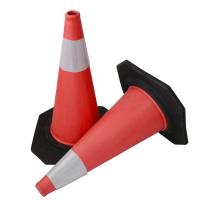 China White Reflective Tape Black Base 1m EVA Road Traffic Cone for sale