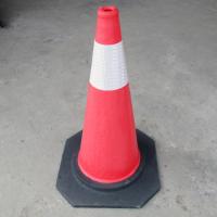 China White Reflective Tape Black Base 1m EVA Road Traffic Cone for sale