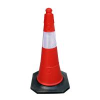 China 750mm Orange Reflective Warning Traffic Cone With Rubber Base for sale