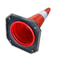 China 750mm Orange Reflective Warning Traffic Cone With Rubber Base for sale
