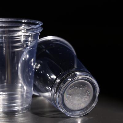 China 12oz Disposable Plastic Drinking Cup PET Tumblers For Cold Beverages Coffee Boba Tea for sale