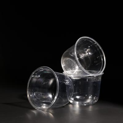China Transparent Stackable PET Plastic Disposable Cup 12OZ With Lid Custom Logo Printed for sale