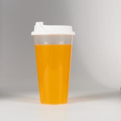 China 17 OZ White Disposable Plastic PP Cup Round Custom Logo For Juice And Boba Tea for sale