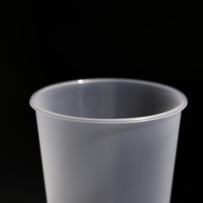 China Flat Or Dome Lid BPA Free Plastic PP Cup 500ml For Takeaway Juice And Boba Tea for sale