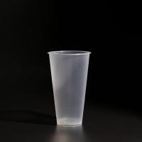 China Flat Or Dome Lid BPA Free Plastic PP Cup 500ml For Takeaway Juice And Boba Tea for sale
