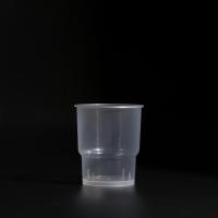 China 14OZ Transparent Plastic PP Juice Cups BPA Free Round With Flat / Dome Lid for sale