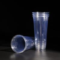China Clear Plastic Disposable Boba Cups with Lids and Straws for Iced Coffee and Tea for sale