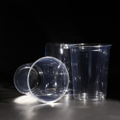 China 32OZ Bpa Free Plastic PET Cup , Dome Or Flat Lid Disposable Cold Coffee Cups for sale