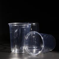 China 32OZ Bpa Free Plastic PET Cup , Dome Or Flat Lid Disposable Cold Coffee Cups for sale
