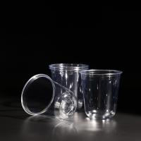 China 14OZ Volume PET Disposable Cup Disposable Drinking Cups For On The Go Juices for sale