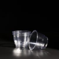 China 8oz Volume Disposable Plastic PET Cups With Dome / Flat Lid For Takeaway Juice for sale