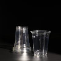 China 12OZ Clear Plastic Disposable PET Cup Cold Drink Boba Tea With Printing Logo for sale