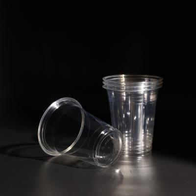 China Plastic Disposable PET Cup With Dome Lid And Flat Lid For Takeaway Juice for sale
