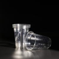 China 16OZ Volume Clear Disposable PET Cups With Dome And Flat Lids For On-the-Go Juices for sale