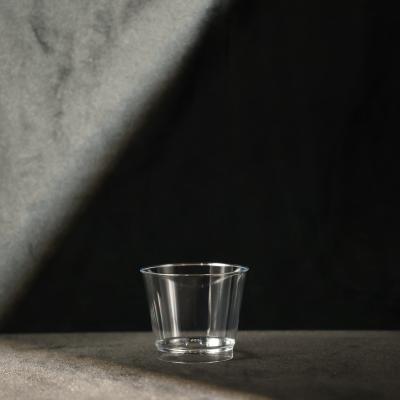 China Custom Logo PS Plastic Cup 4OZ Crystal Clear Disposable Juice Bubble Tea Plastic Cup for sale
