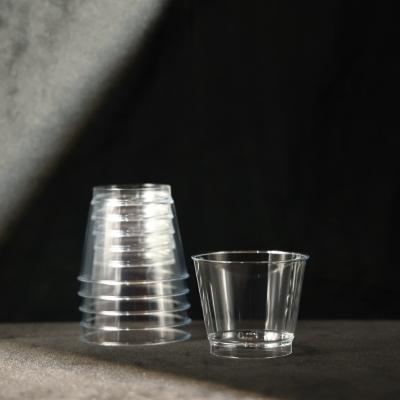 China Clear PS Polystyrene Plastic Cup Transparent Plastic Juice Cups Customized Logos for sale
