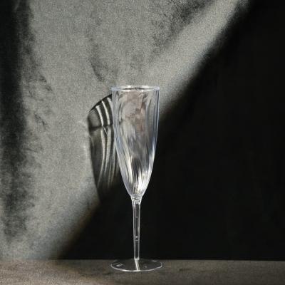 China Disposable Transparent PS Hard Plastic Champagne Flutes In Party Customized Printing for sale
