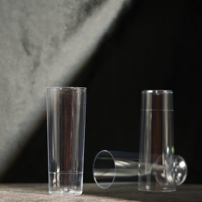 China FDA SGS Transparent PS Plastic Cup Long Disposable Beer Cups Customized Size for sale