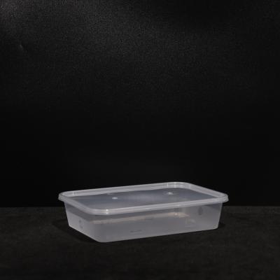 China Leakproof 500ml Polypropylene Lunch Box Stackable Printed Snap On Lid For Fruit for sale