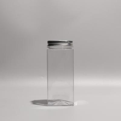 China Custom 500ML Clear Empty PET Bottle Aluminum Lid Plastic PET Drink Bottles Shatterproof for sale