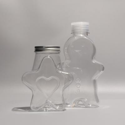 China Custom Shape PET Plastic Bottles Food Grade With Screw On Lid For Boba Tea for sale