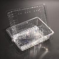China Stackable BPA Free Plastic Food Tray PET Eco Friendly Disposable Tray With Sealing Lid for sale