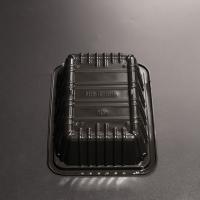China FDA Approved Stackable BPA Free Plastic Food Plate Rectangular Food Tray Black Color for sale