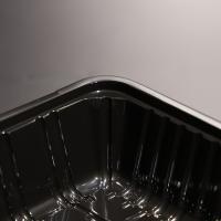 China FDA Approved Stackable BPA Free Plastic Food Plate Rectangular Food Tray Black Color for sale