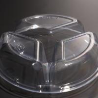 China 3-Compartment Round Stackable Plastic PET Tray For Different Cold Food for sale