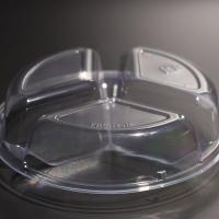 China 3 Compartment Plastic Food Plate Eco Friendly PET Food Tray Customized Color for sale
