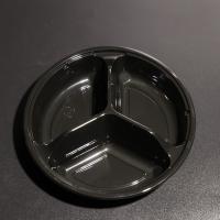 China OEM Round Plastic Plates With Compartments Disposable PET Food Tray Custom Color for sale